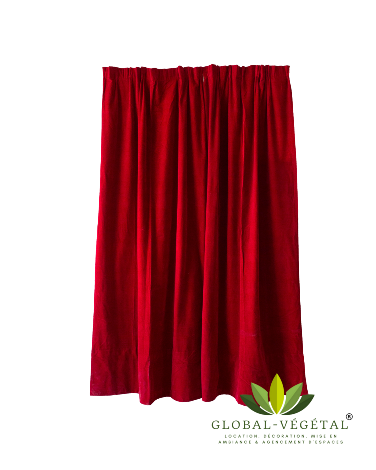 Location de rideaux de scène rouges - Global Végétal®